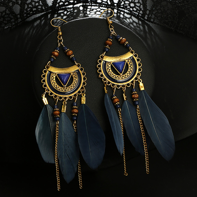 Boho Tassel & Feather Earrings - Handmade in Thailand ॐ – Thaluta