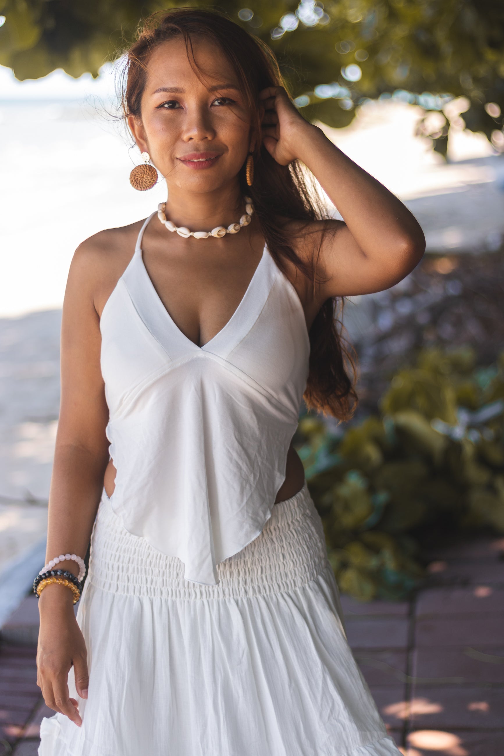 Triangle Crop Top Cami White – Thaluta